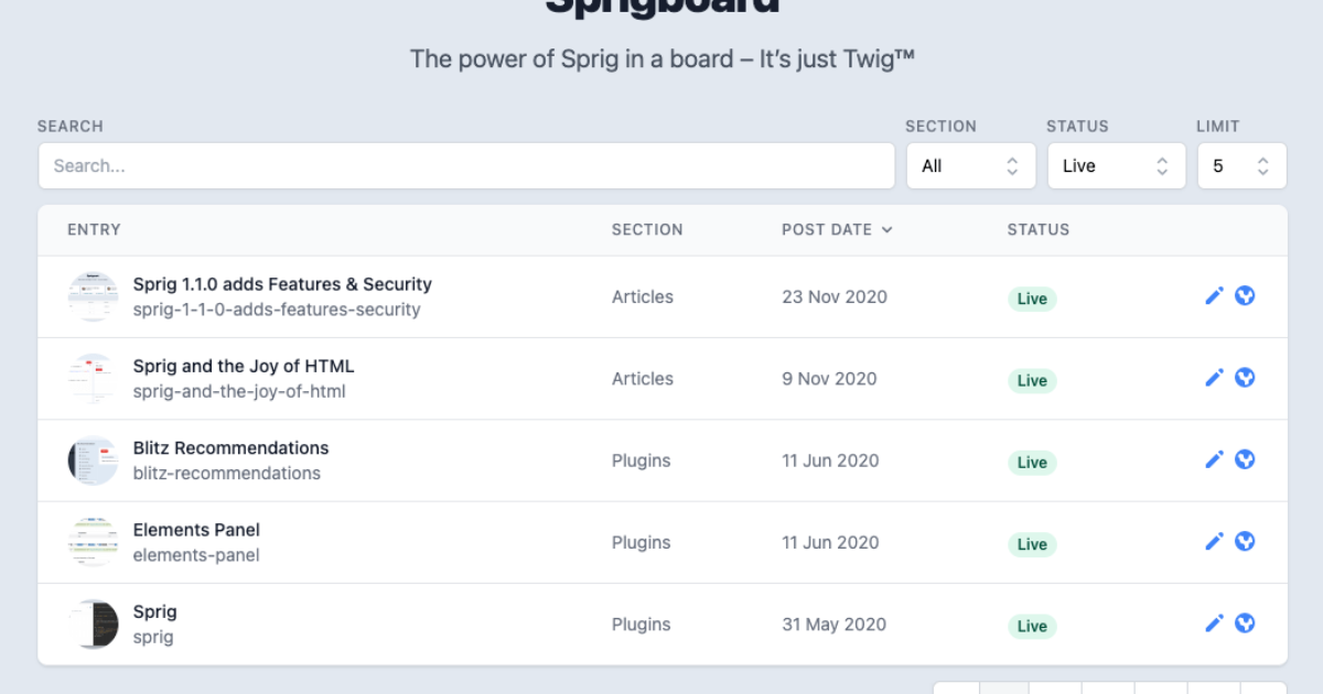 Reactive Searchable, Filterable Table with Sprig | CraftQuest